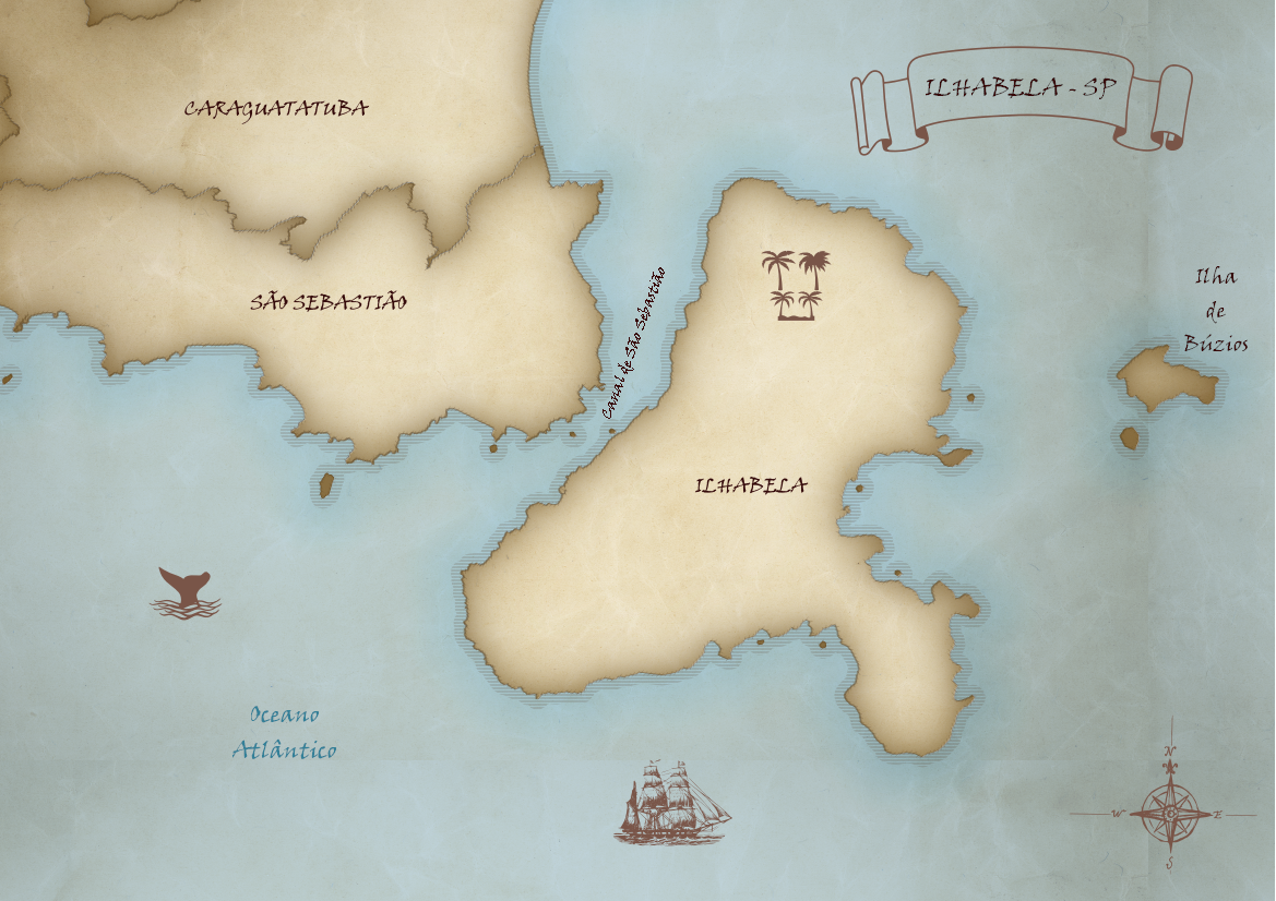Mapa Vintage de Ilhabela/SP | Spatialnode