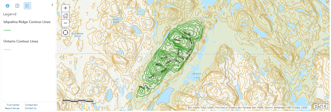 Ishpatina Ridge - Contour Lines | Spatialnode