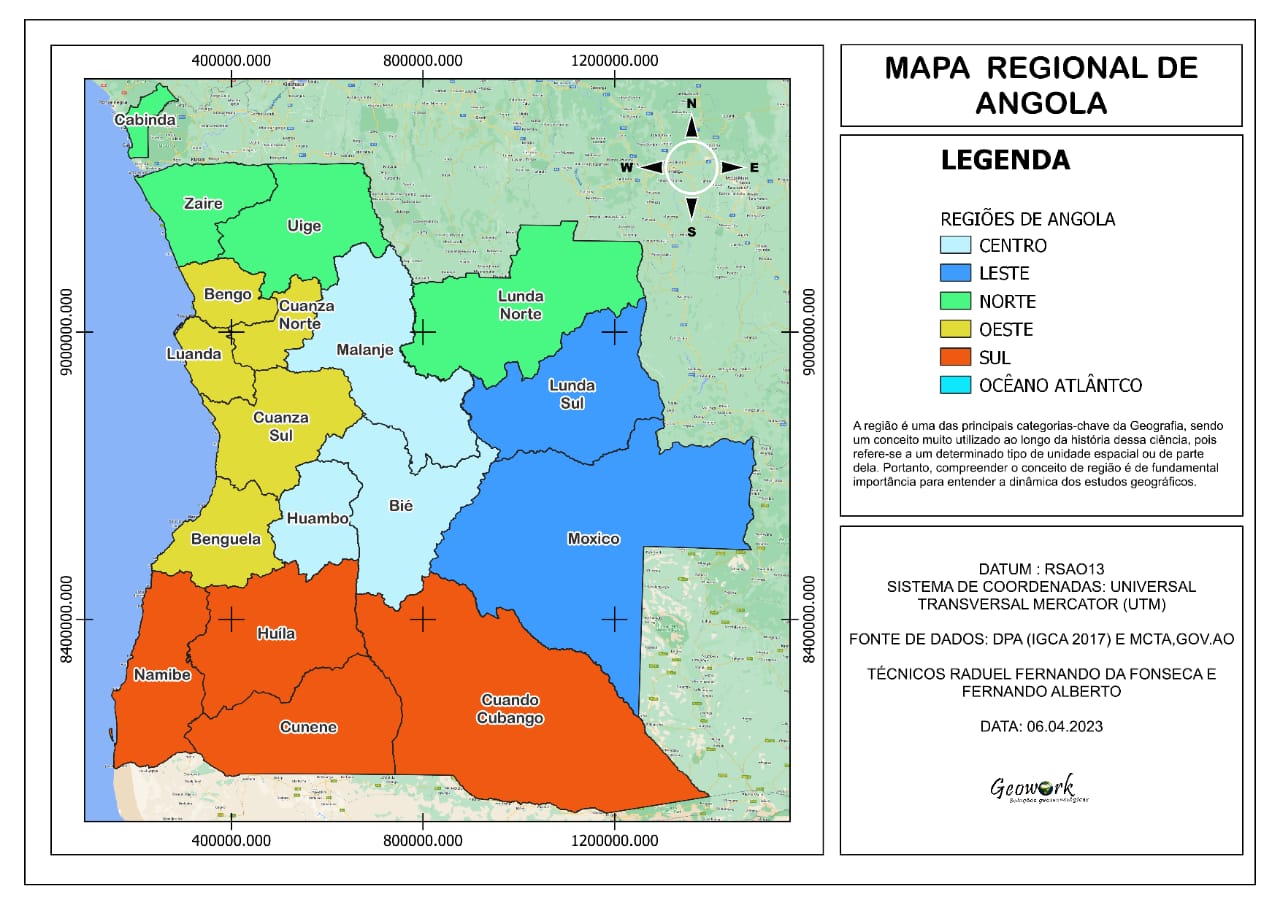MAPA DAS REGIÕES DE ANGOLA | Spatialnode