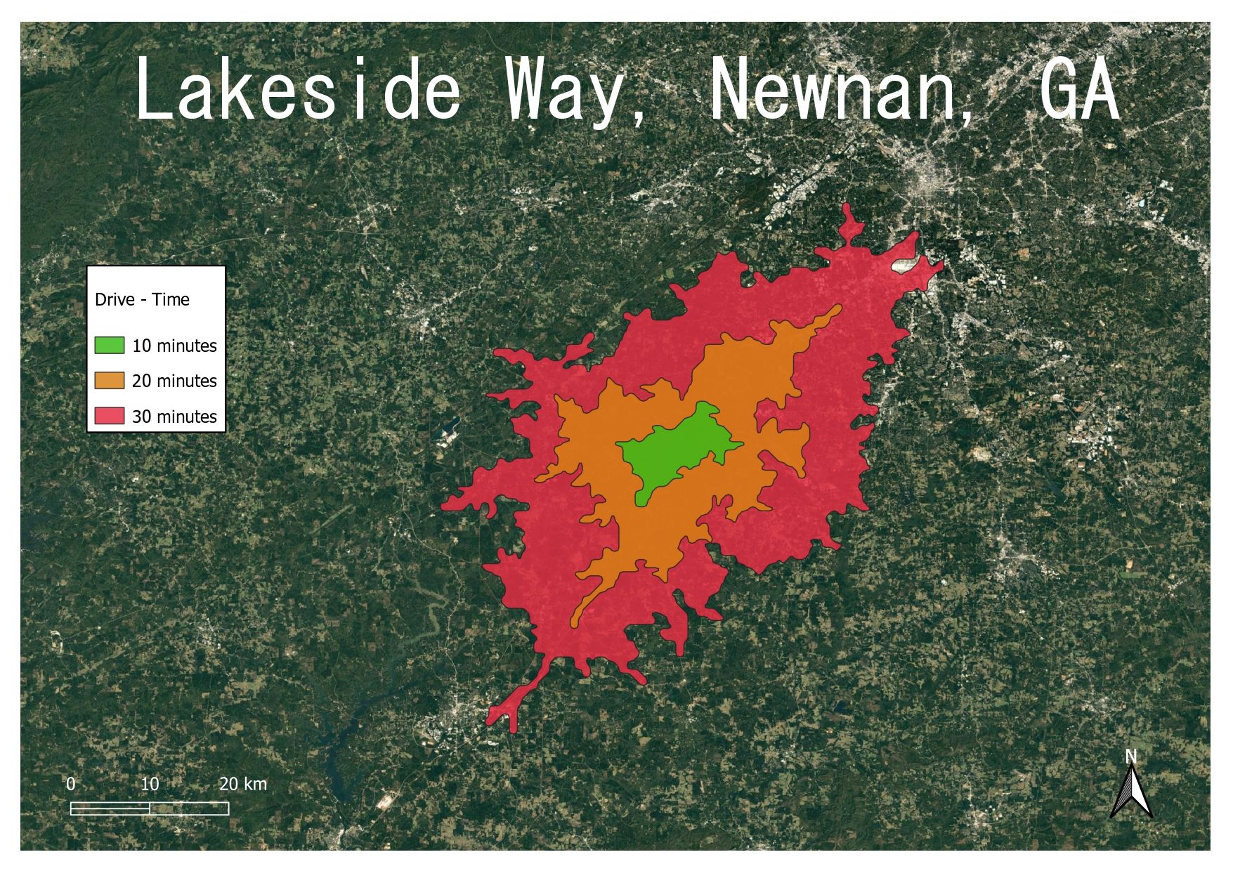 Drive Time Areas Map | Spatialnode