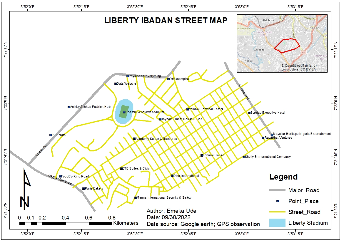 Liberty Ibadan Street Map | Spatialnode