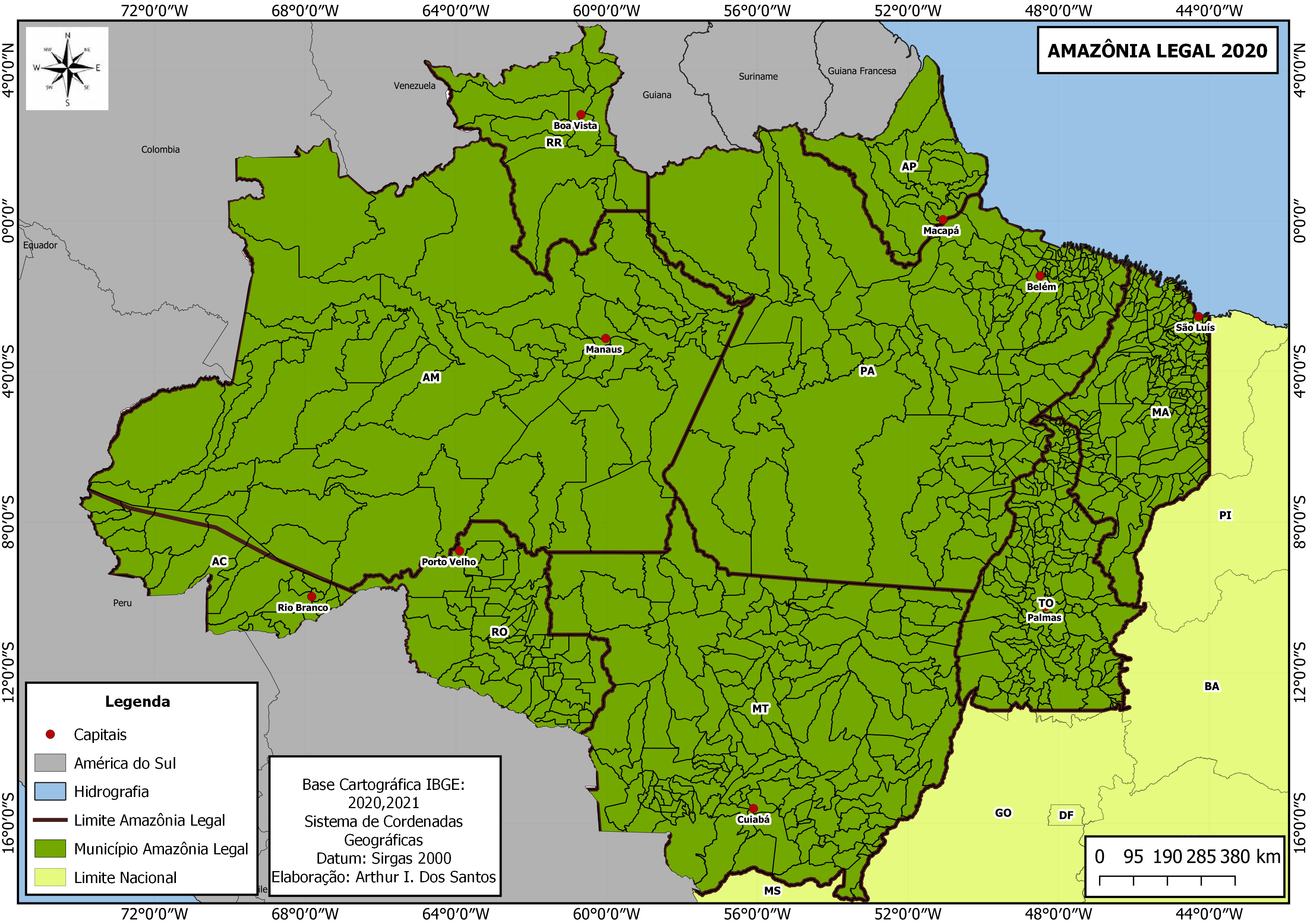 Mapa de Localização da Amazônia Legal | Spatialnode