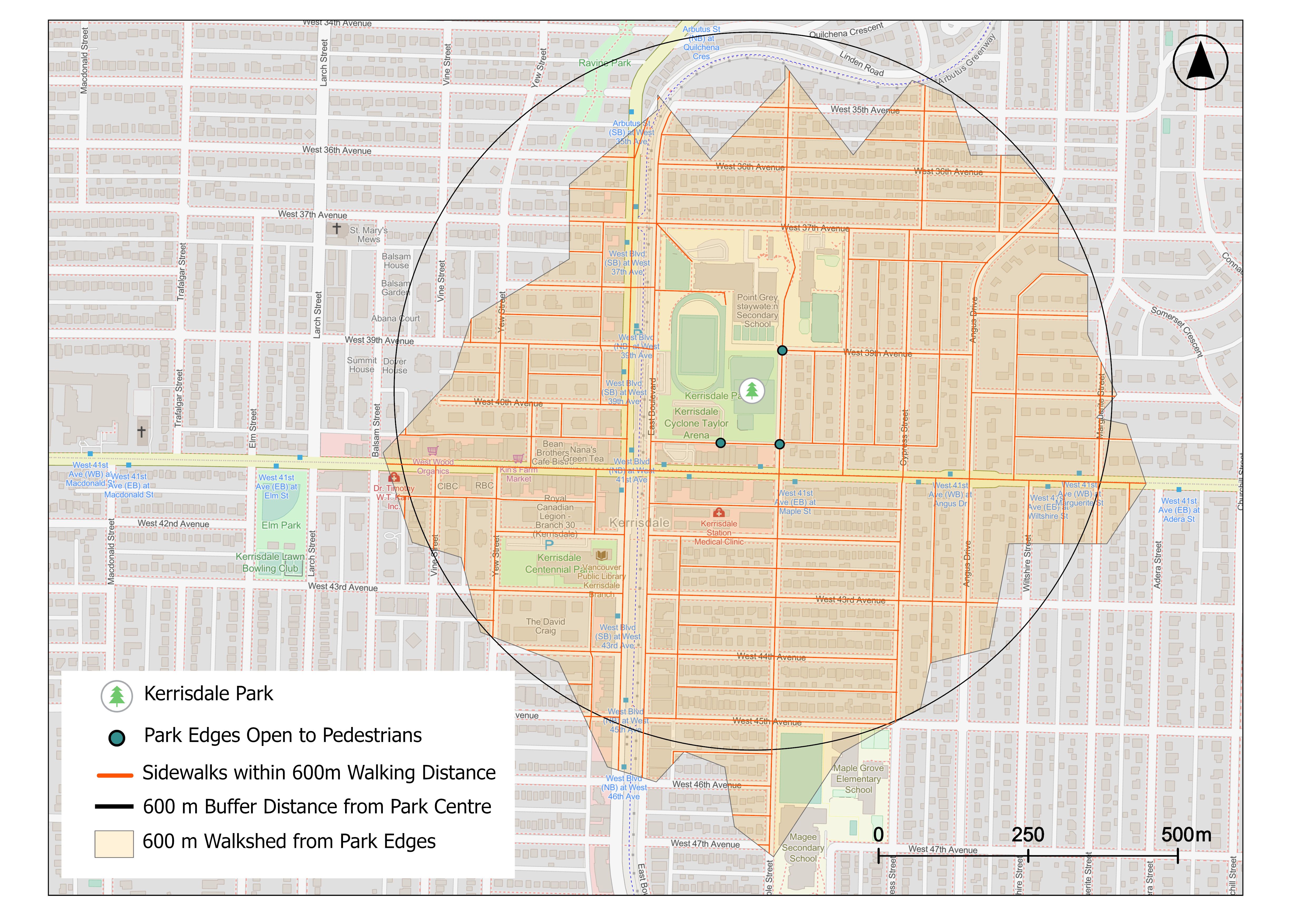 Kerrisdale Park Walkshed Analysis | Spatialnode