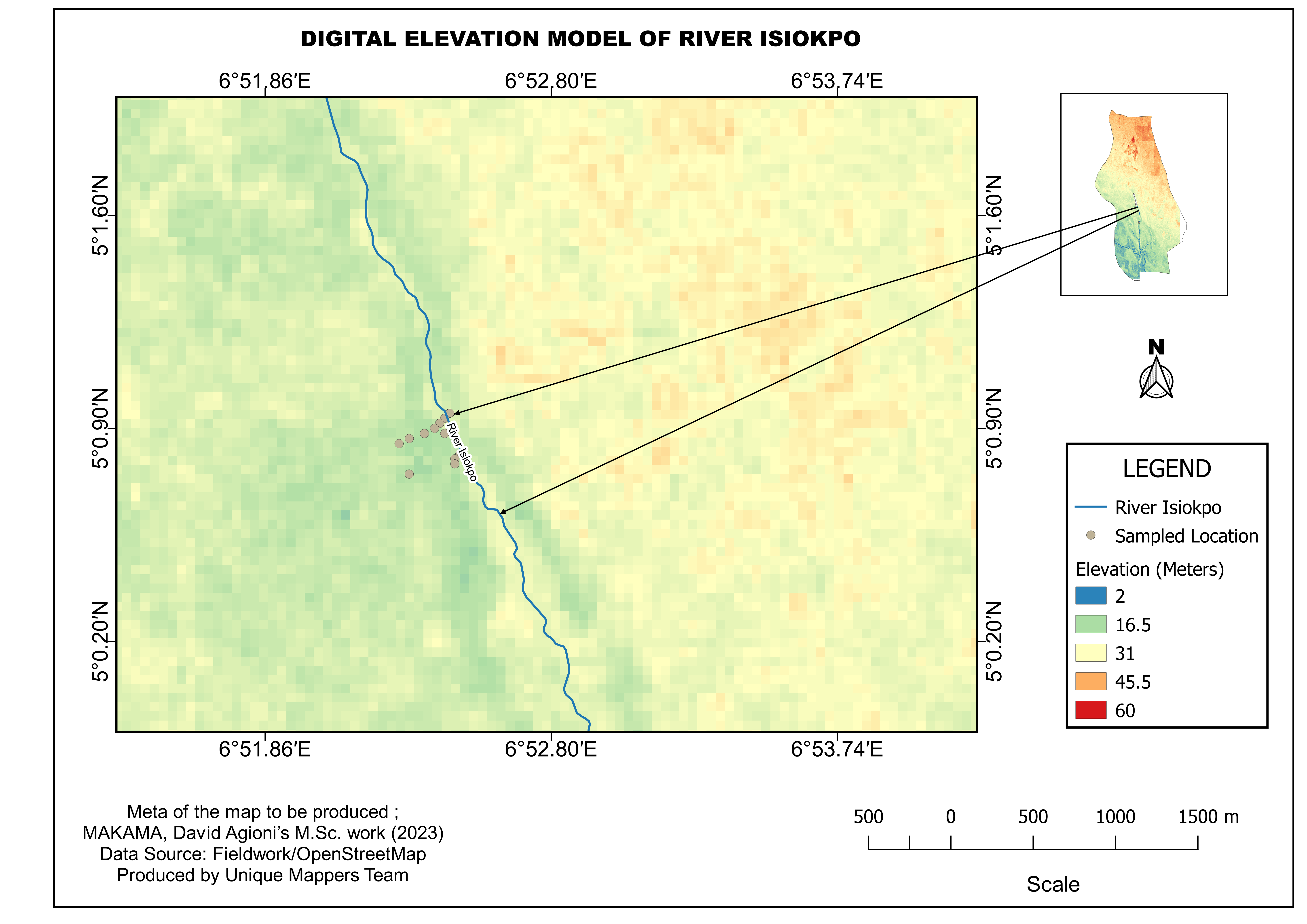 DEM of River Isiokpo | Spatialnode