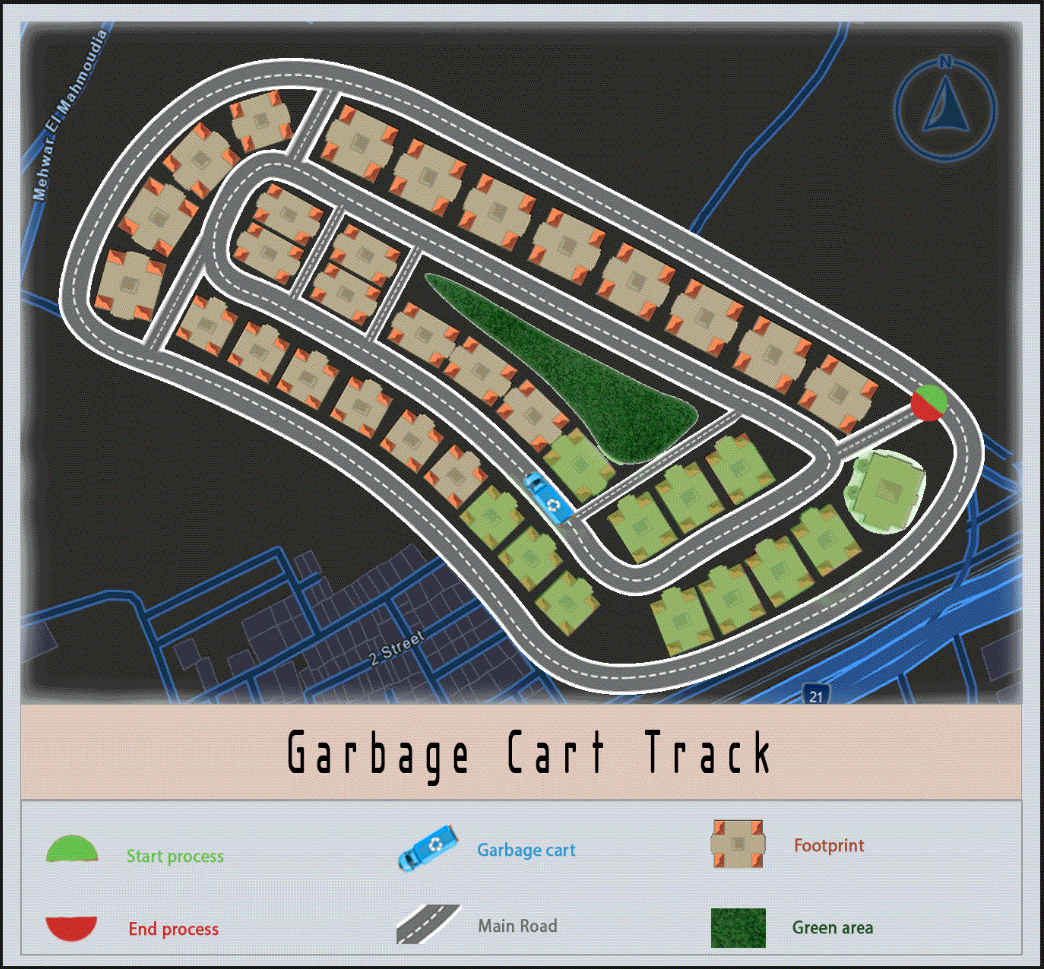 Garbage Truck Route Within the Compound | Spatialnode