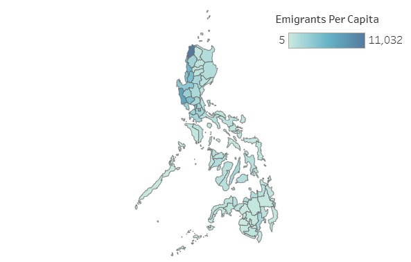 Registered Filipino Emigrants per Capita | Spatialnode