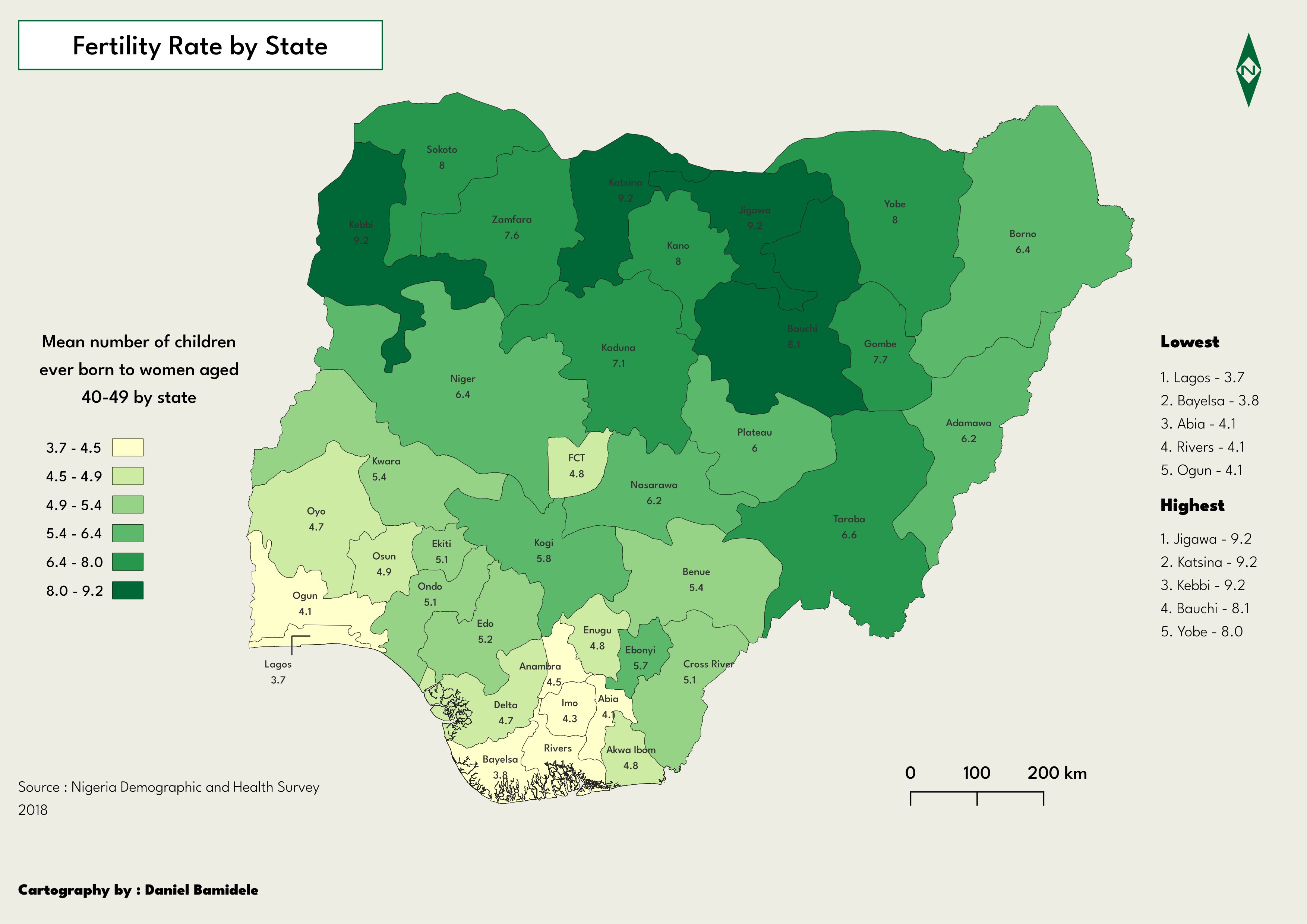 Fertility Rate by State | Spatialnode