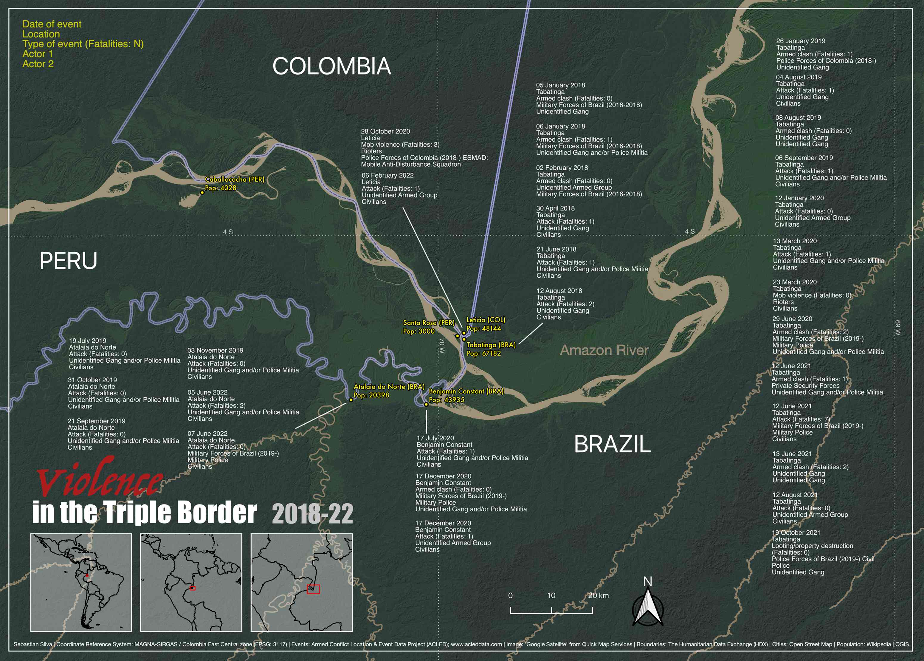Violence in the Triple Border, 2018-2022 | Spatialnode
