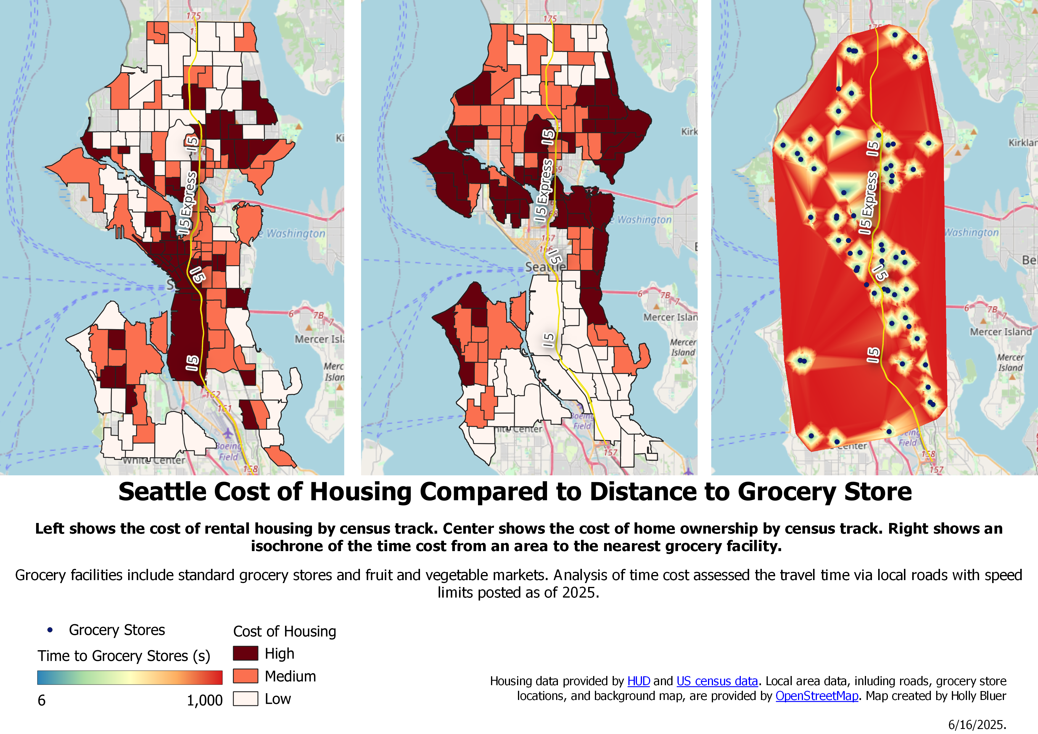 Cost of Housing vs Distance to Groceries | Spatialnode