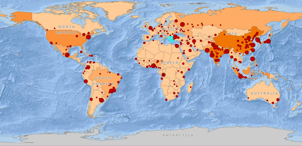 World Pollution by Population | Spatialnode