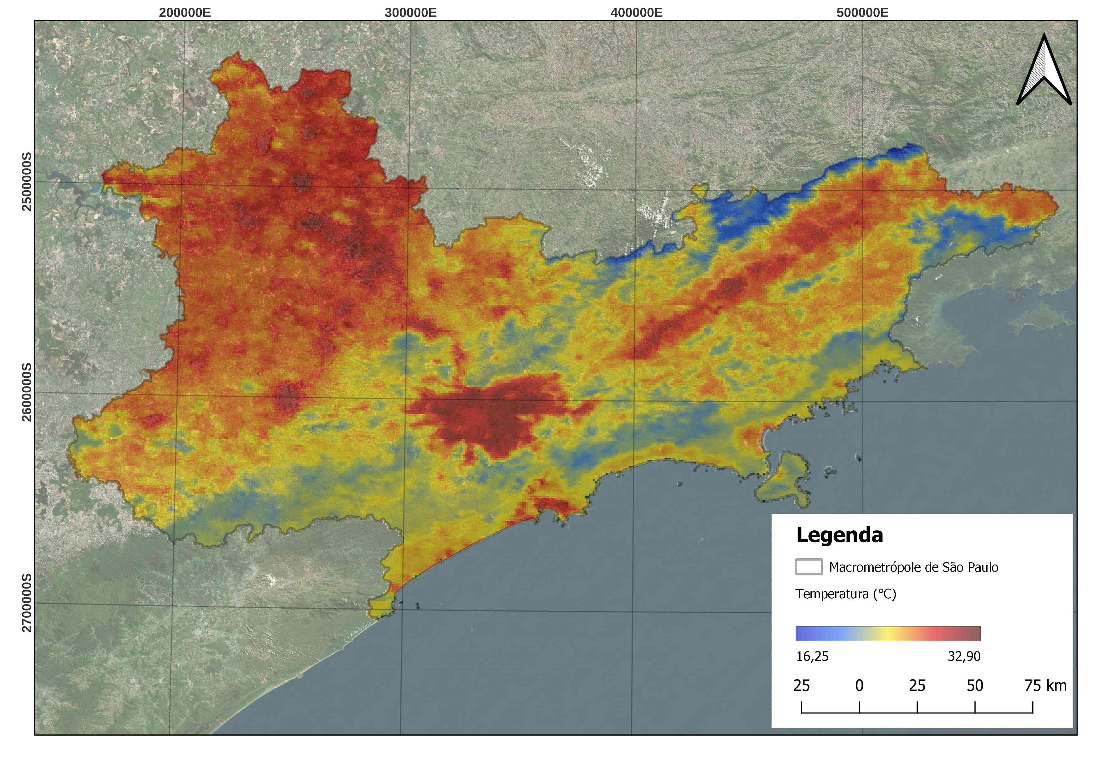 Temperatura da Macrometrópole da RMSP | Spatialnode