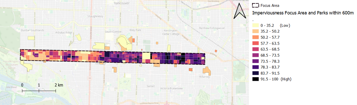 41st Avenue Vancouver Imperviousness | Spatialnode