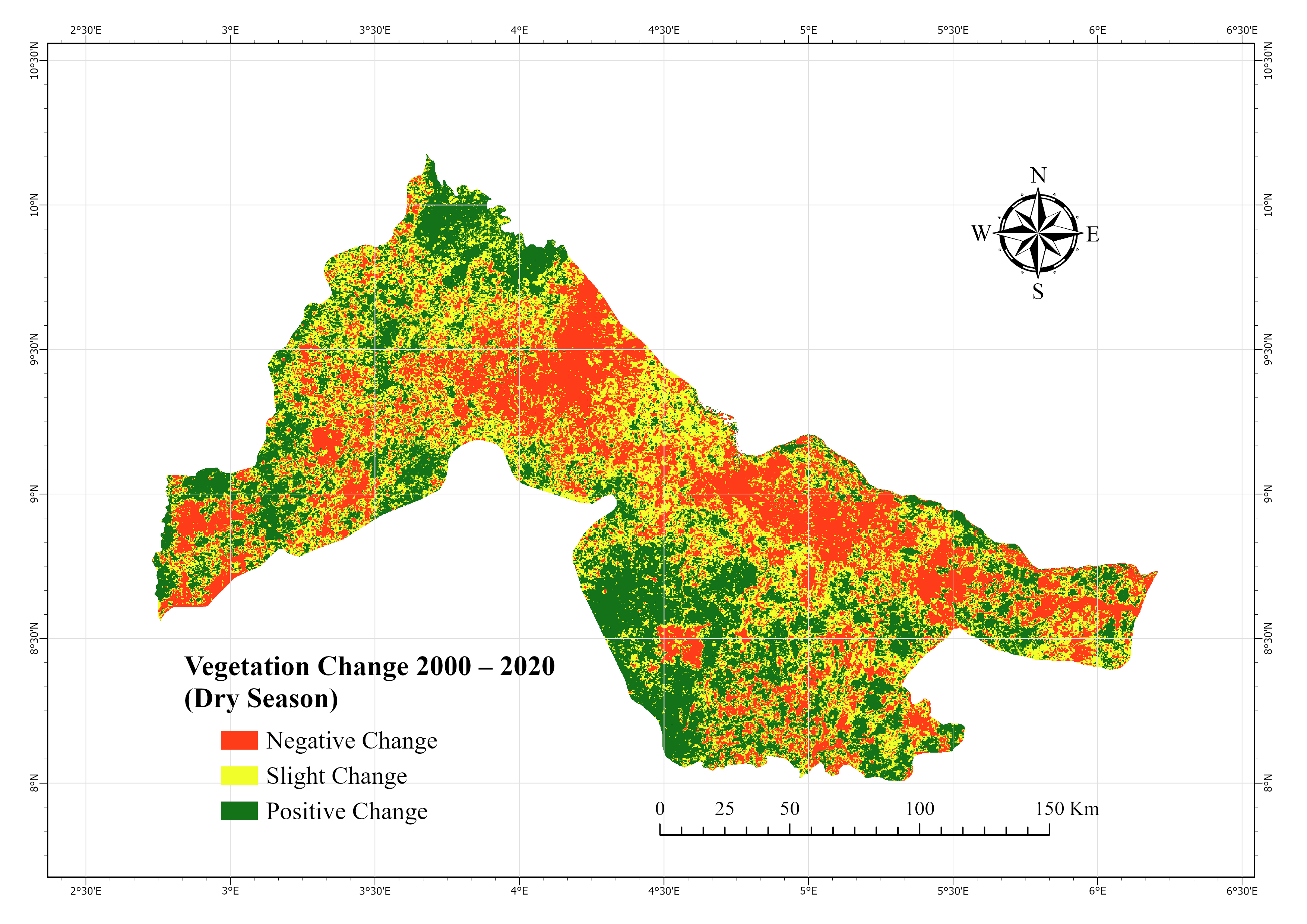 NDVI Change detection 2000-2022 | Spatialnode