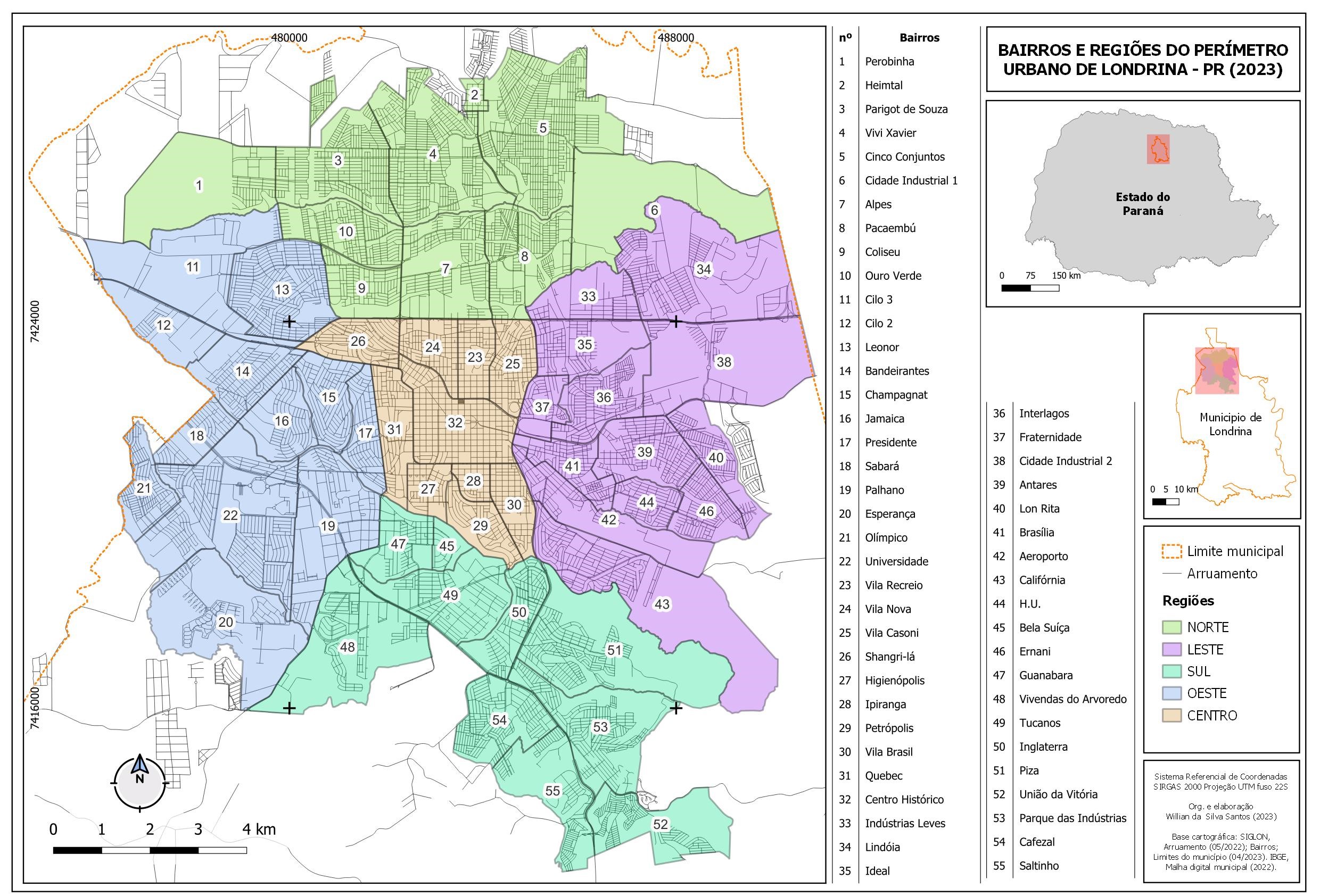 Bairros, Regiões de Londrina | Spatialnode