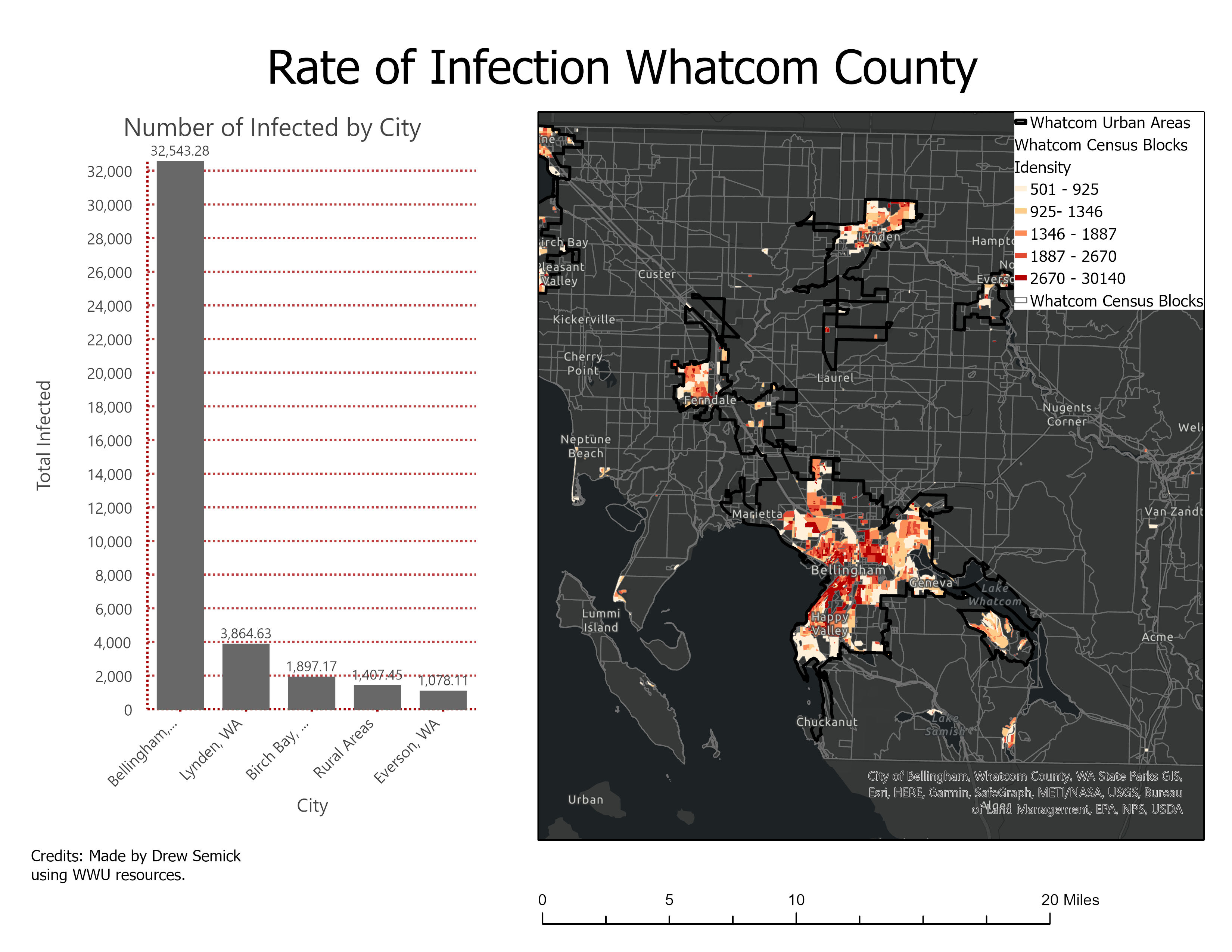 Rate of Infected Whatcom County | Spatialnode