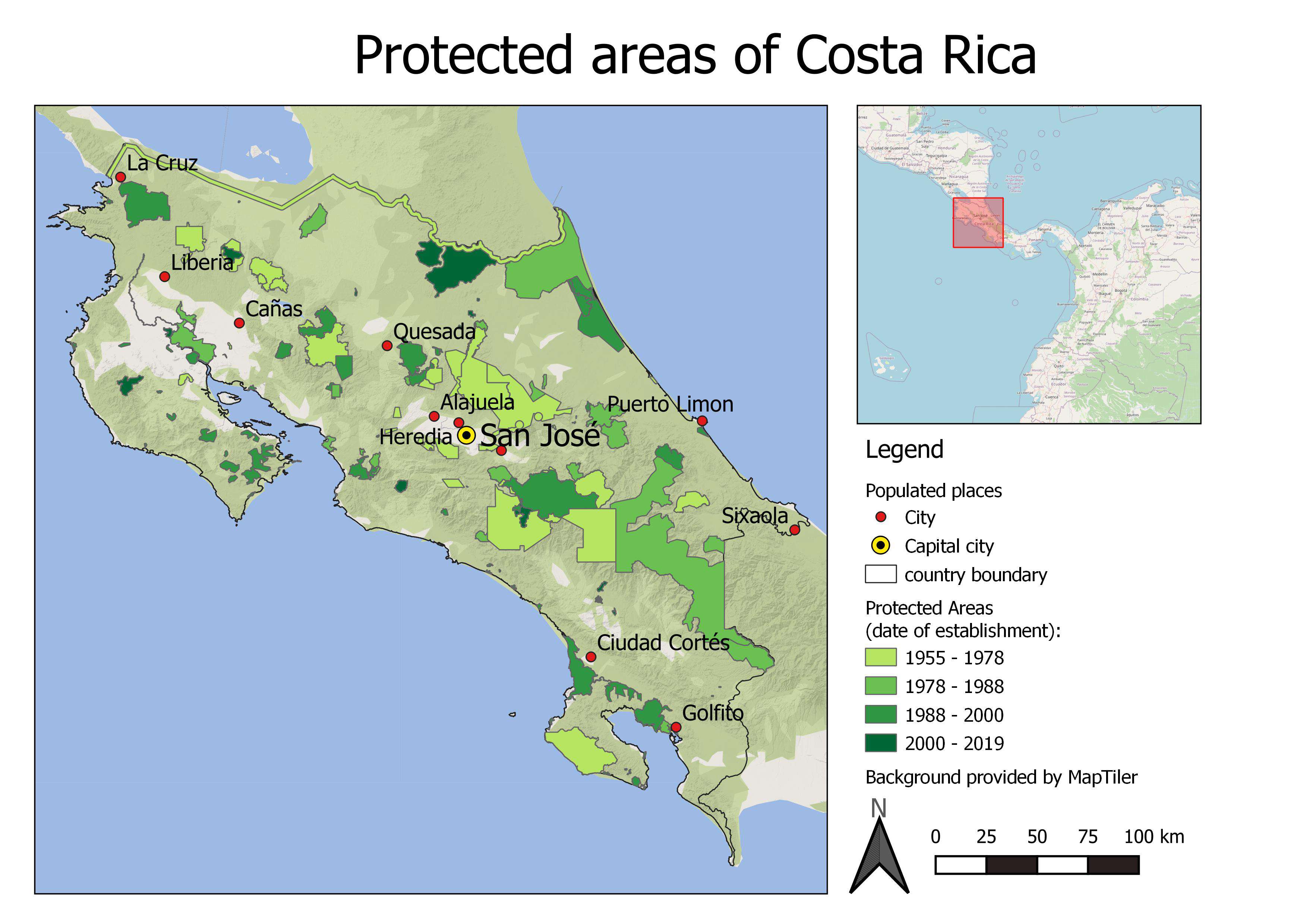 Protected areas of Costa Rica | Spatialnode