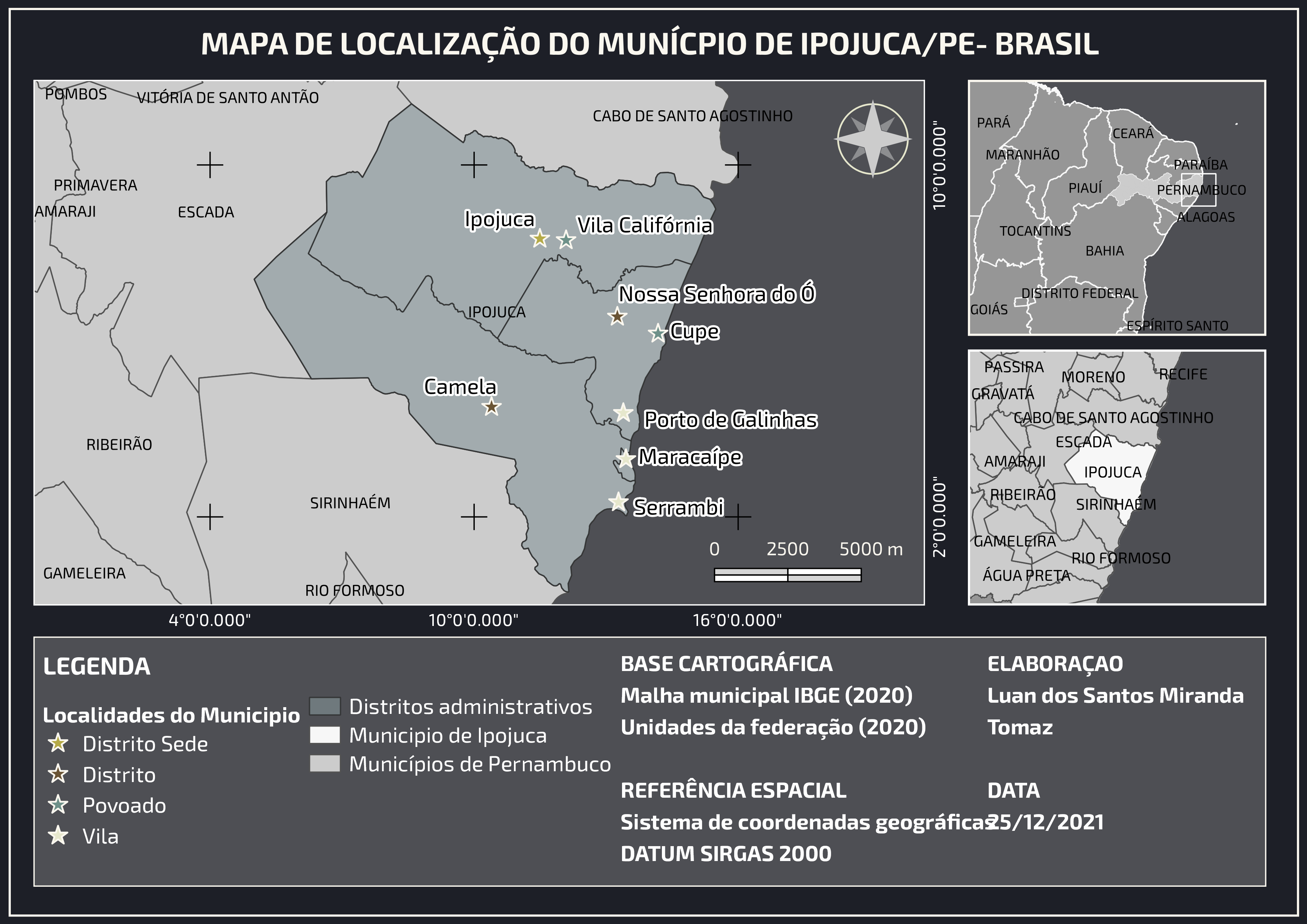Mapa de localização Ipojuca/PE - Brasil | Spatialnode