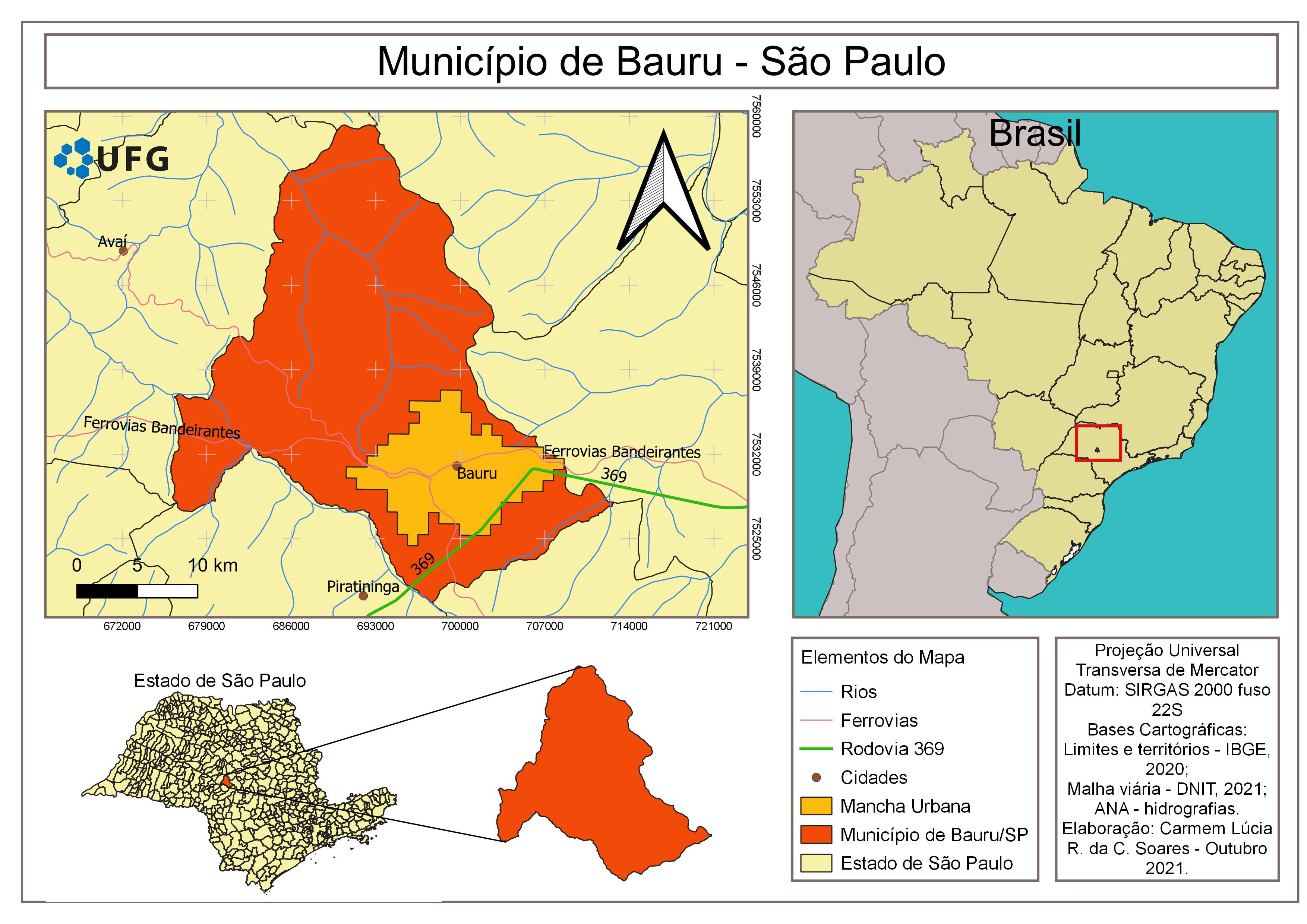 MAPA DE LOCALIZAÇÃO DO MUN. DE BAURU/SP | Spatialnode