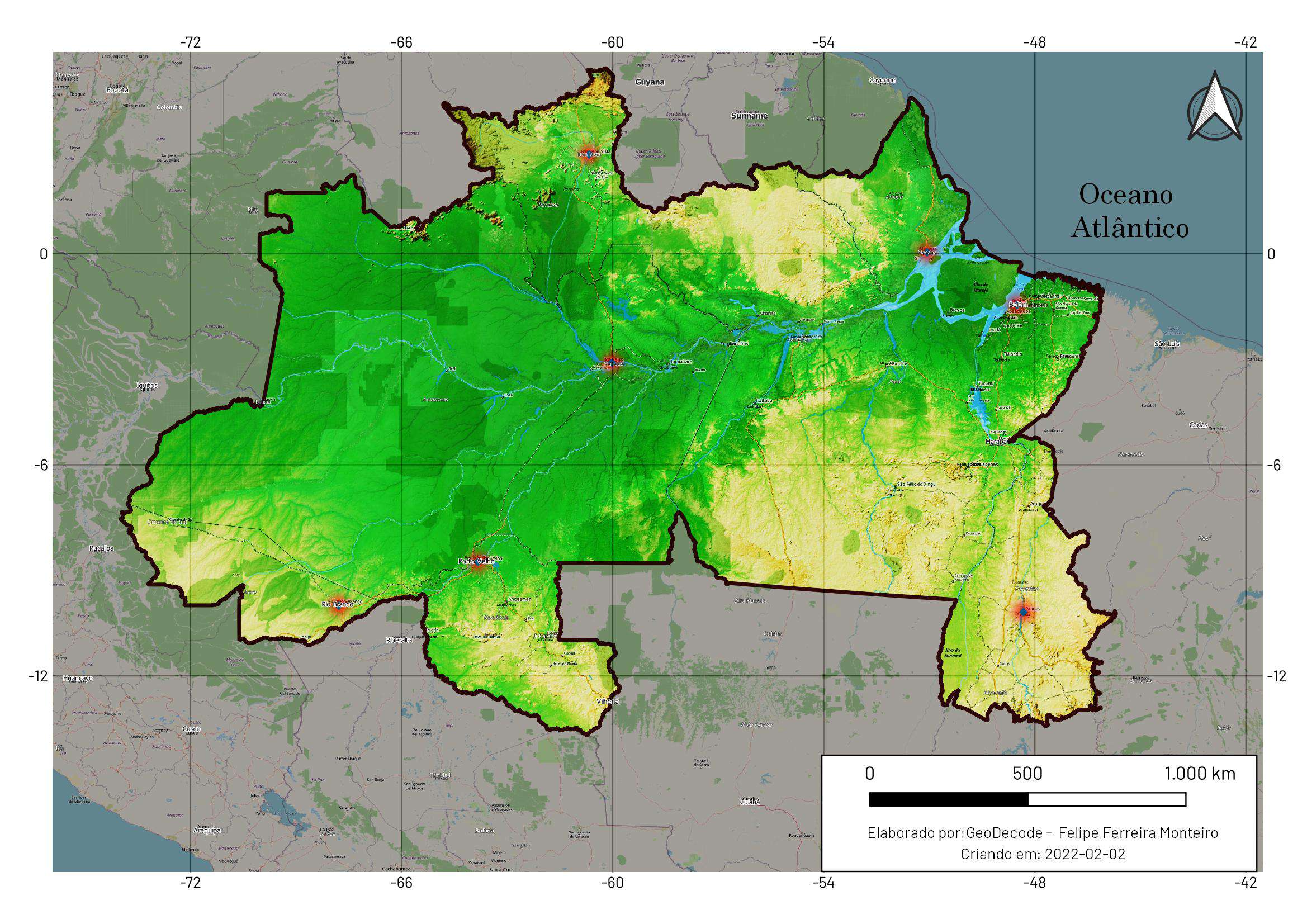 Região Norte do Brasil - Relevo | Spatialnode