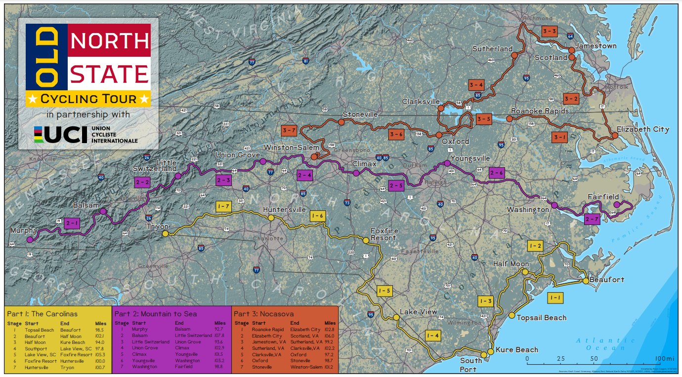 Old North State Bike Race Map | Spatialnode
