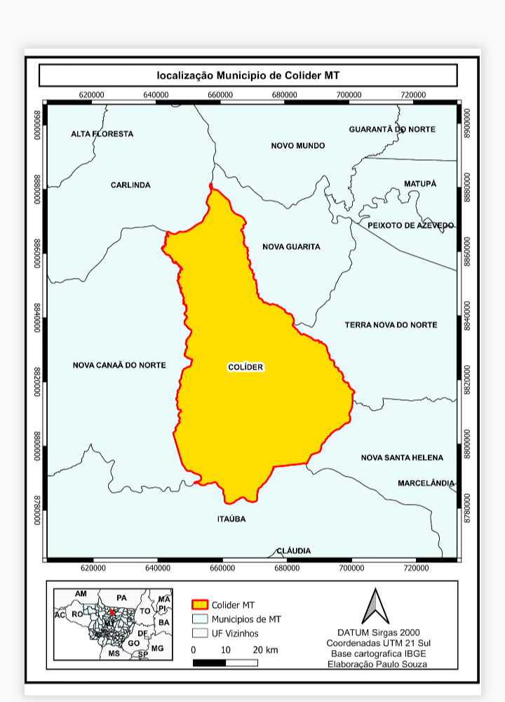 Mapa de localização de Colider MT | Spatialnode