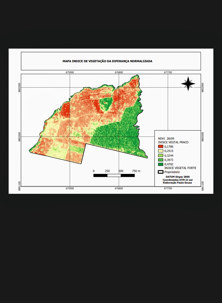 Mapa NDVi usando cbers 4 | Spatialnode