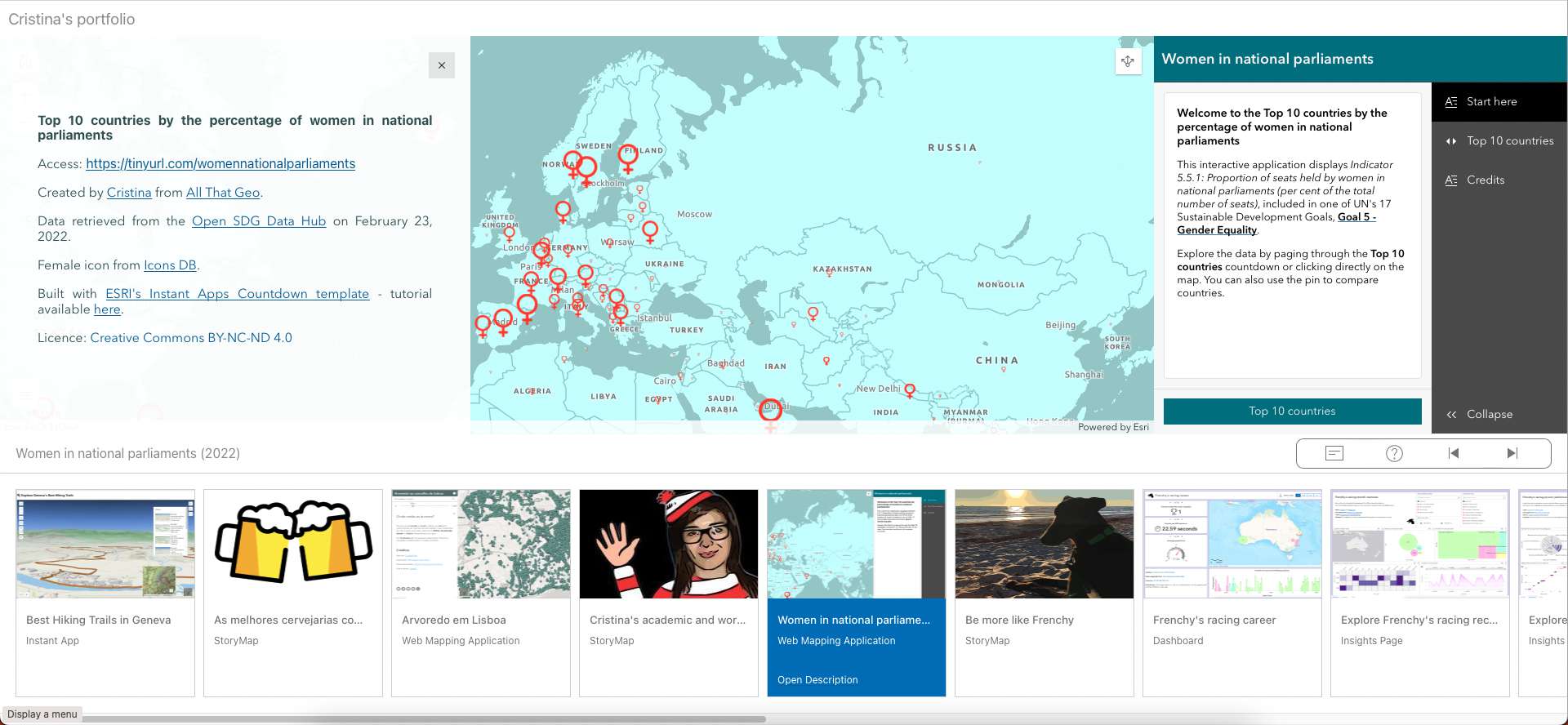GIS portfolio with ArcGIS Instant Apps | Spatialnode