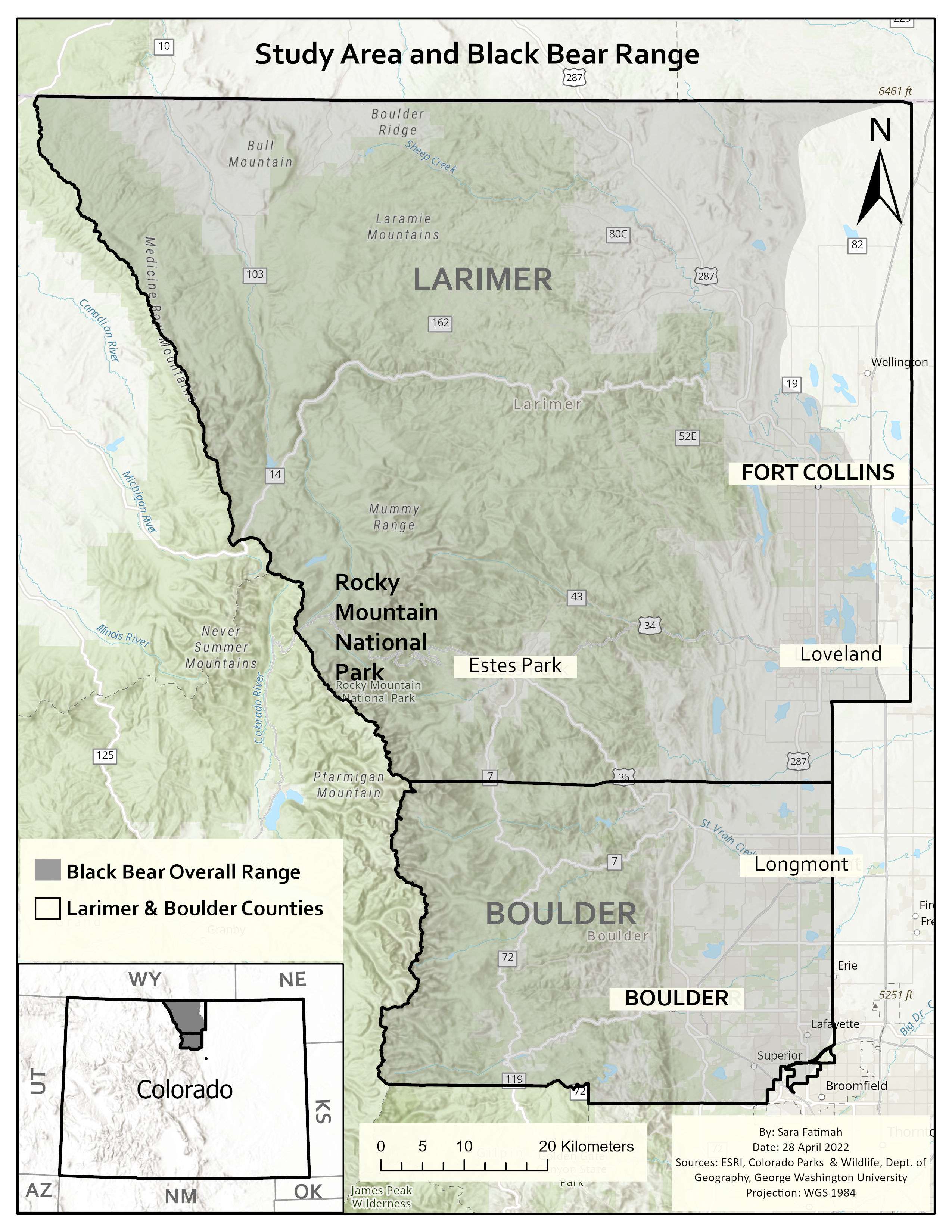 Study Area & Black Bear Habitat | Spatialnode