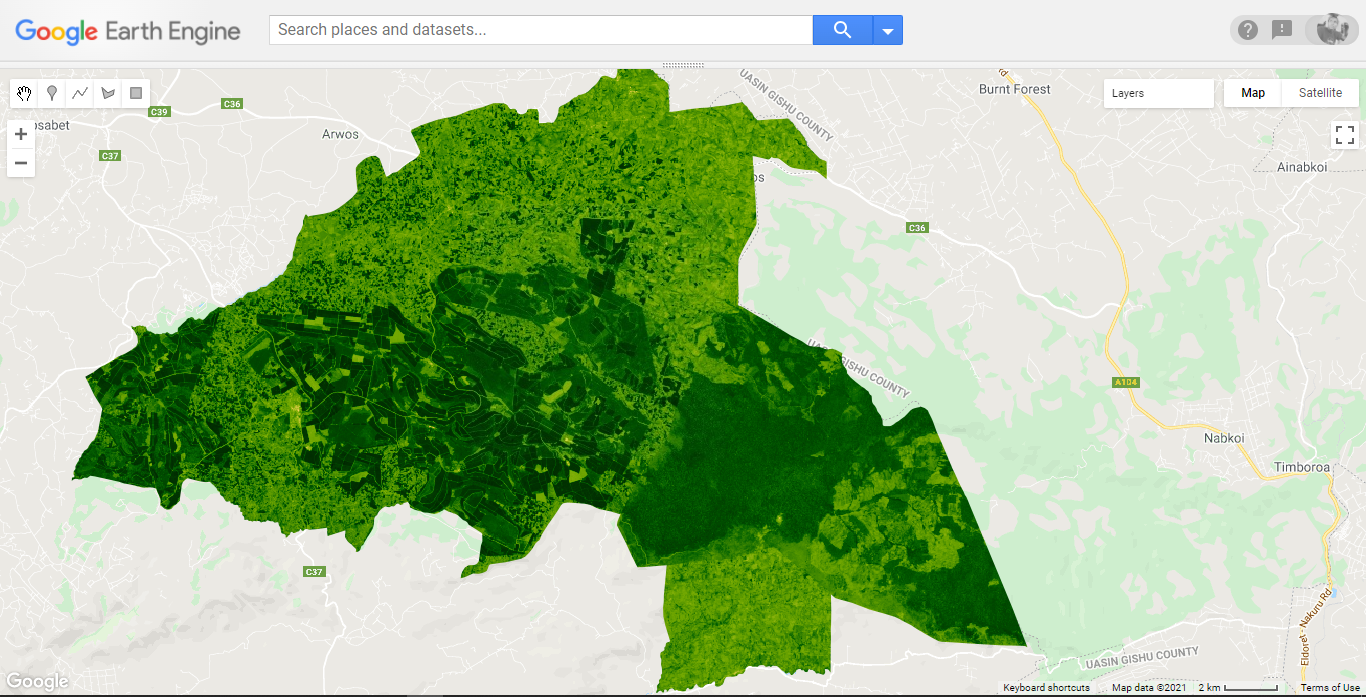 Nandi County NDVI | Spatialnode