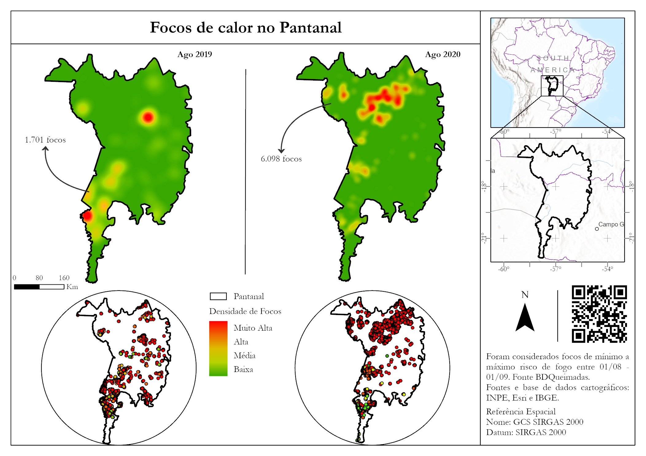 Focos de incêndio no Pantanal | Spatialnode