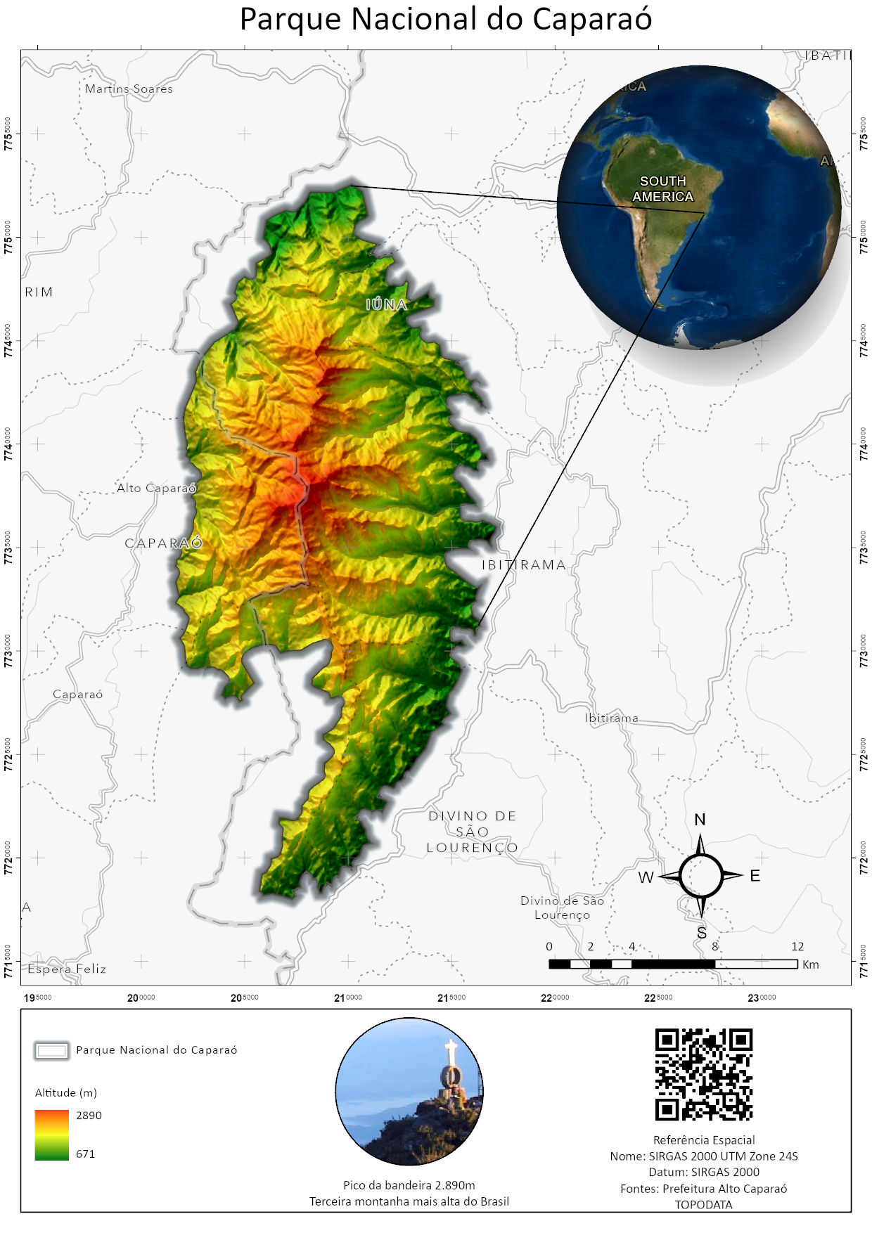 Topografia Parque Nacional do Caparaó | Spatialnode