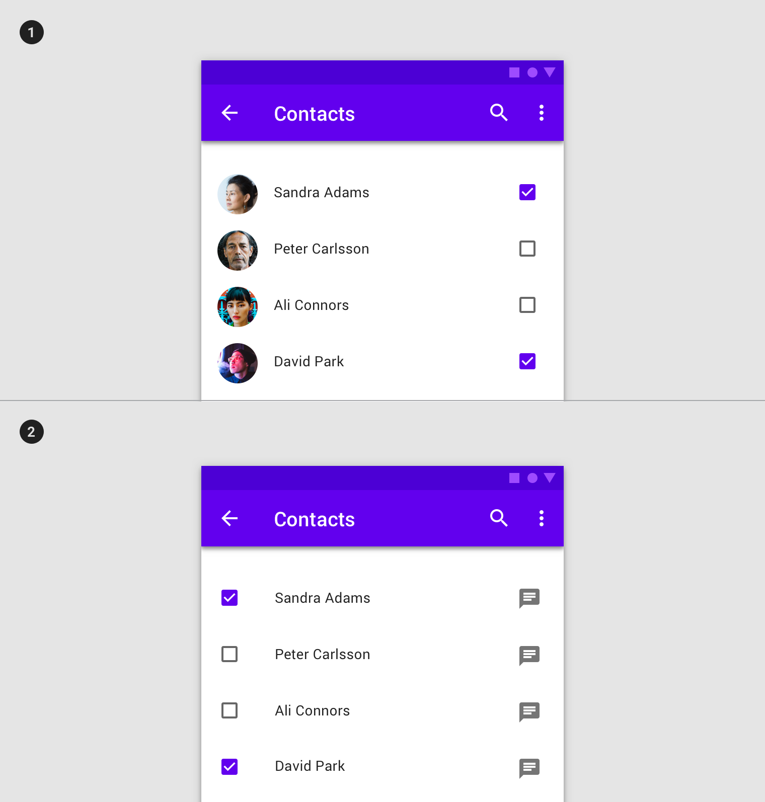 Material Design the correct way to work with primary and secondary action in this case - User ...