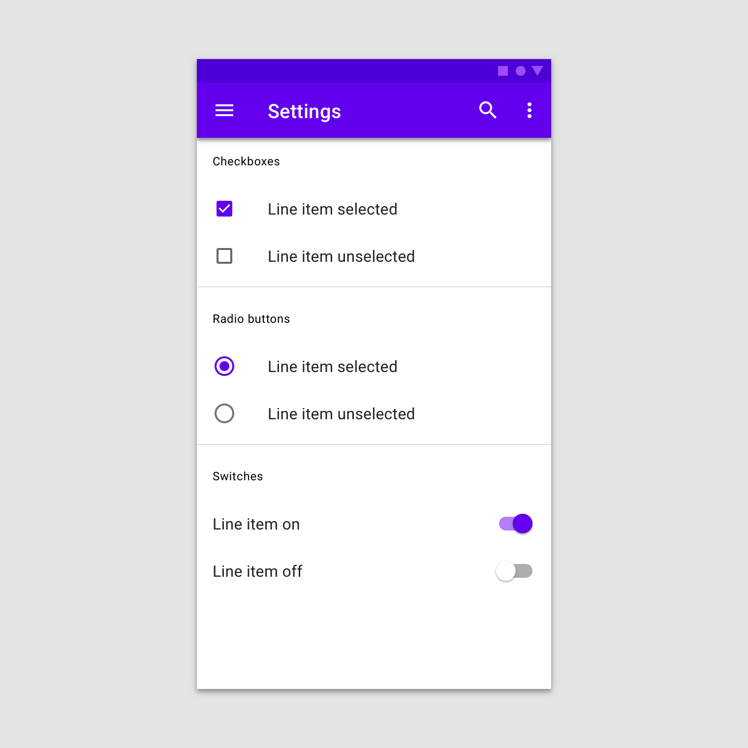 Selection Controls Material Design