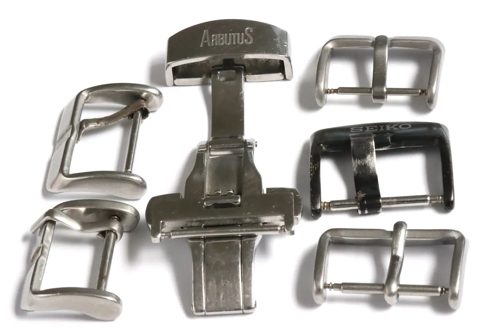 Vintage rubber strap buckles mixed sizes Seiko etc.. | Speedtimerkollektion