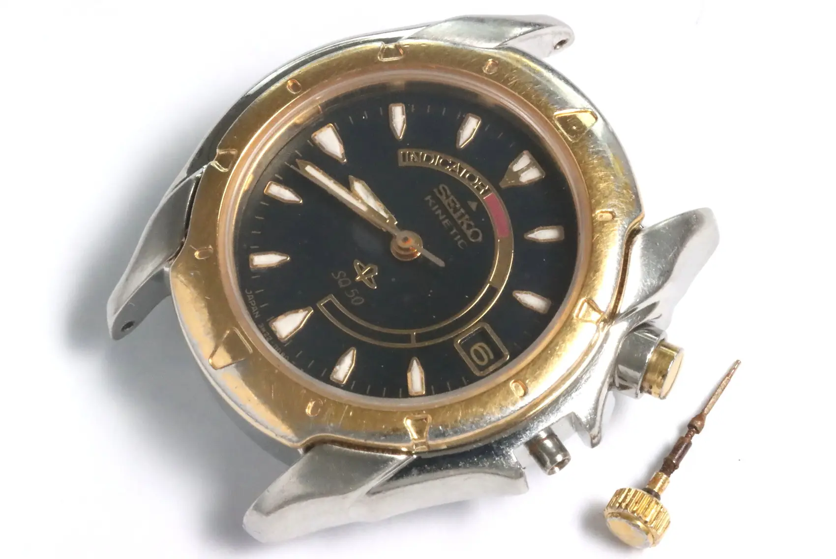 Seiko 3M22-0C10 Ladies kinetic watch with very rusty movement ...