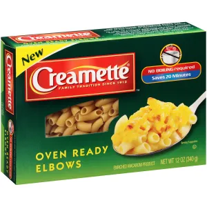 CREAMETTE, OVEN READY ELBOWS, ENRICHED MACARONI PRODUCT Ingredients ...