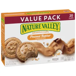 Nature Valley Granola Cups, Peanut Butter Chocolate, 20 Ct Value Pack ...