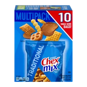 Diet info for Chex Mix Snack Mix, Traditional, 1.75 oz Bags, 10 Count ...