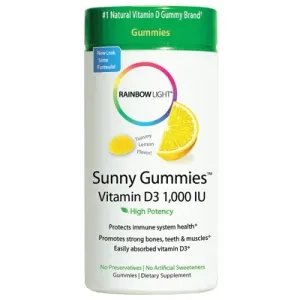 Rainbow Light Vitamin D3 1000 IU Lemon Flavor Sunny Gummies Ingredients ...