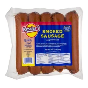 Diet info for Kessler's Hot Smoked Sausage, 16 Oz. - Spoonful