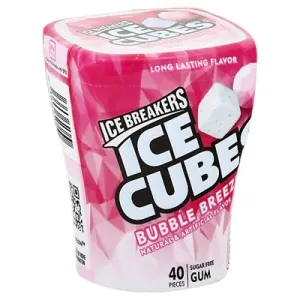 Diet info for Ice Breakers Gum Sugar Free Ice Cubes Bubble Breeze - 40 ...