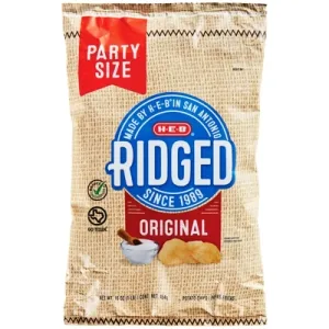 Diet info for H‑E‑B Ridged Original Potato Chips Party Size - Spoonful