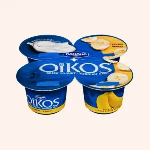 Alpha-Gal? OIKOS Greek Yogurt, Banana Flavour, 2% M.F., 100g (Pack of 4 ...