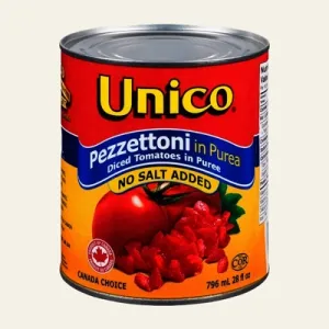 Unico Diced Tomatoes In Puree(Pezzettoni) No Salt Added Ingredients ...