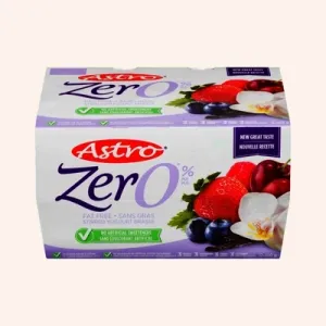 Diet info for Astro Zero 0% Fat Free Stirred Yogurt, Strawberry ...
