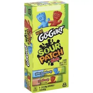 Go-Gurt Yoplait Go-Gurt, Sour Patch Kids Portable Low Fat Yogurt, Blue ...