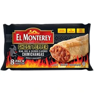 Diet info for GHOST PEPPER BEAN, RICE & CHICKEN FLAVORED CHIMICHANGAS ...