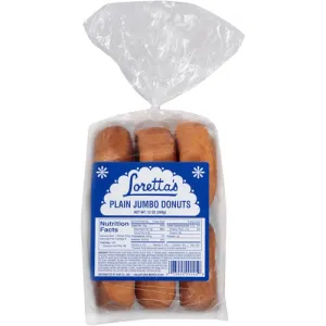 Diet info for Loretta's Plain Jumbo Donuts, 6 count, 12 oz - Spoonful