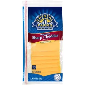 Diet info for Crystal Farms Wisconsin Sharp Cheddar Deli Cheese Slices ...