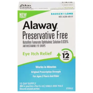 Diet info for Alaway Eye Itch Relief, Original Prescription Strength ...